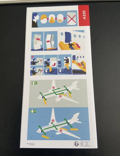 SAFETY CARD AIRBUS A220 09/2021 EUR 2,20 - PicClick FR
