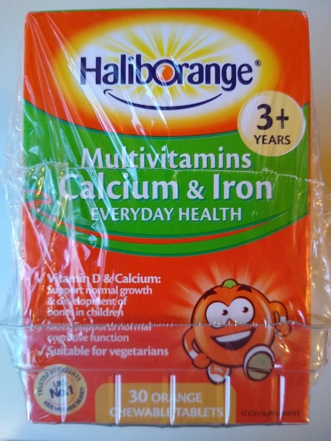 HALIBORANGE MULTIVITAMINS CALCIUM & Iron Chewable Tablets - 6 x 30 Pack ...