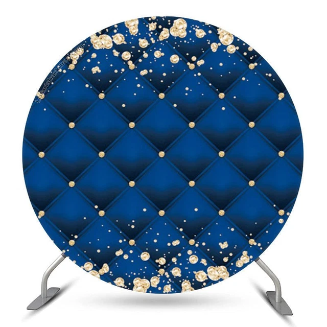 GOLD DIAMOND BLUE Royal Texture Round Backdrop For Party $35.97 ...