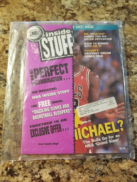 1993 NBA INSIDE Stuff Magazine Michael Jordan & Fleer feuille de carte ...