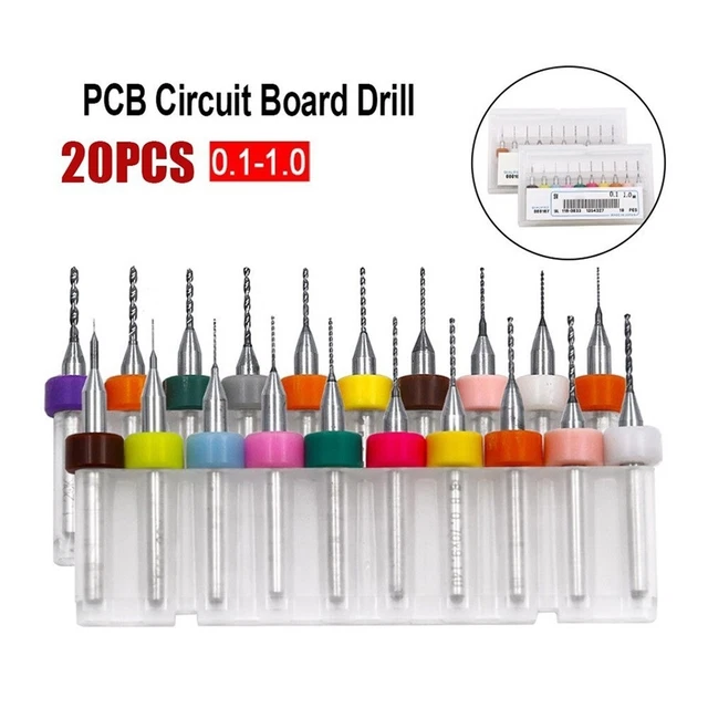 ENSEMBLE DE PERCEUSES de circuits imprim??s ultra fines de 20 pi??ces pour impre EUR 11,70 ...
