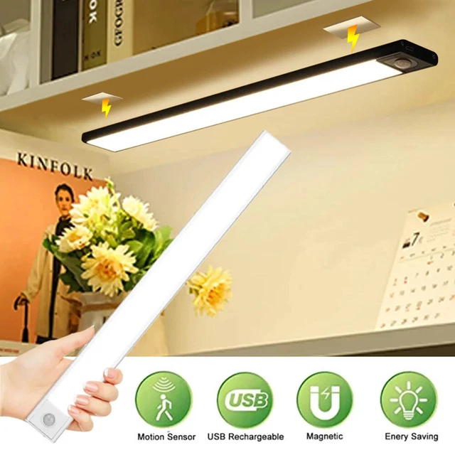 LED WIRELESS UNDER Cabinet Closet Light Motion Sensor Kitchen Counter ...