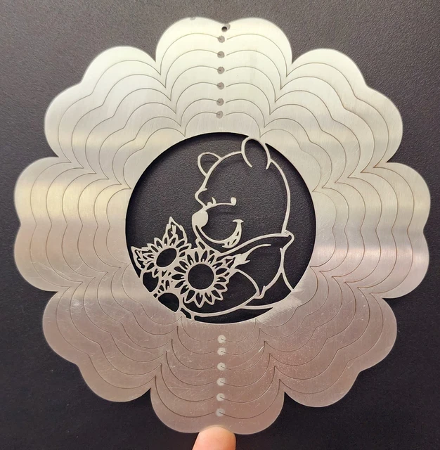 DISNEY WINNIE THE Pooh Wind Spinner Garden Yard decor art raw metal 8x8 ...