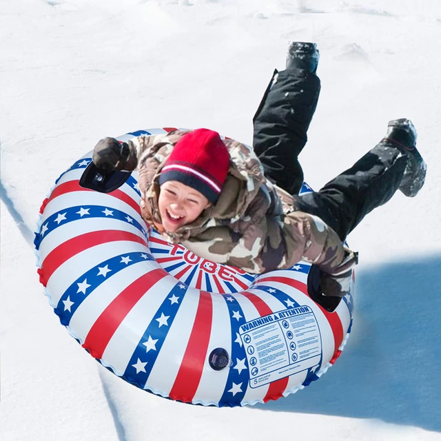 INFLATABLE SKI Snow Tube Foldable Sledding Snow w/ Handle g R6F1 £11.99 ...