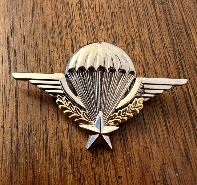 FRENCH PARATROOPER BADGE Jump Wings Patent Star Military G1185 Silver ...