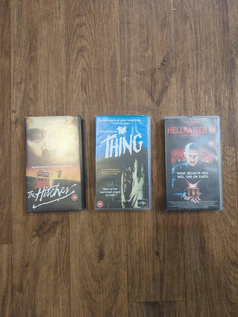 80S / 90S VHS Horror Bundle The Hitcher The Thing Hellraiser 3 Cult ...