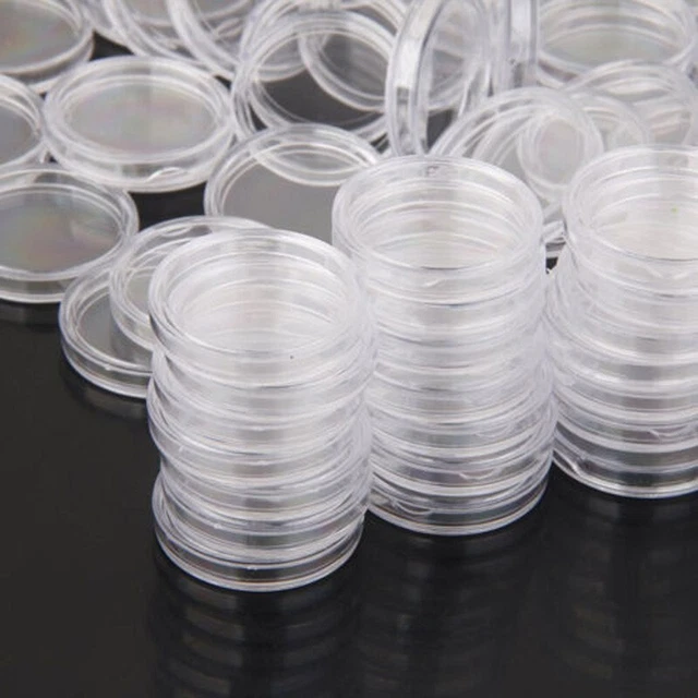 PREMIUM QUALITY 23MM Clear Plastic Coin Holders Capsules 100Pcs Storage ...
