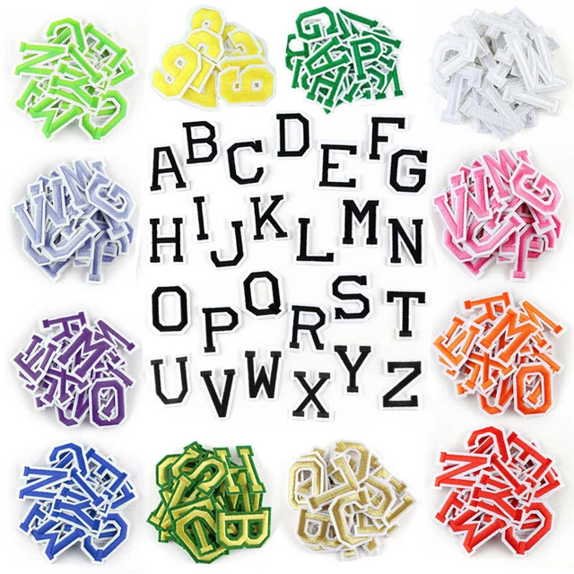 26 ALPHABET ENGLISH Letters Set Embroidered Patches Iron On Sew On ...