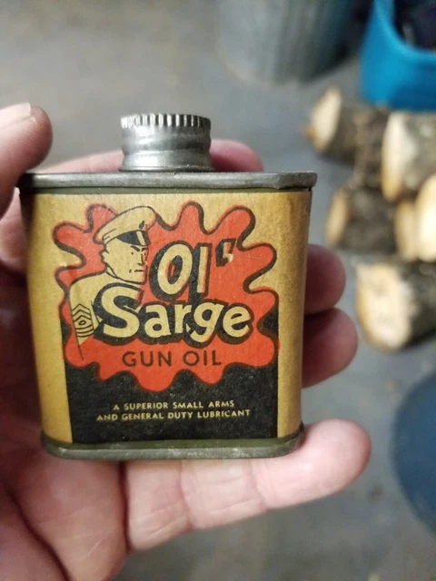 VINTAGE OL' SARGE Gun Oil Paper Label Can (Universal Engineering, San ...