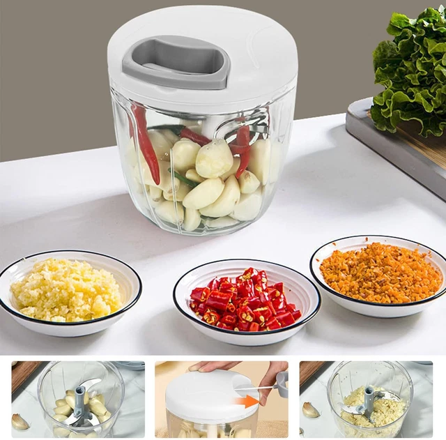 MANUAL FOOD CHOPPER Pull String Pull and Chop,Hand Food Shredder,Onions ...