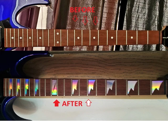 IBANEZ INLAY DECAL Sticker Fret Markers Shark Tooth 22/24, GIO, MADE IN ...
