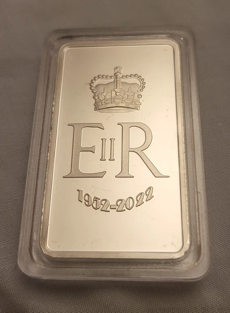 QUEEN ELIZABETH II Silver Bar King Charles III Coronation Royal Family ...