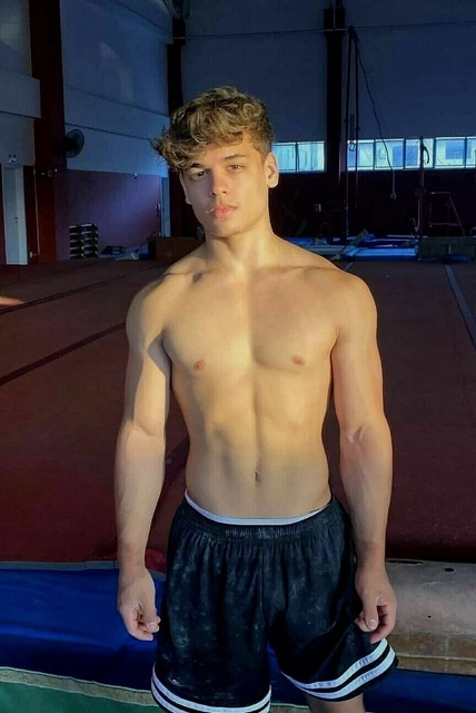 Shirtless Male Muscular Gym Jock Gymnast Fit Physique Hot Jock Photo