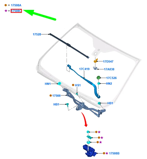 FORD RANGER T6 MK1 Front Windshield Wiper Motor Assy RHD 1911530 NEW ...