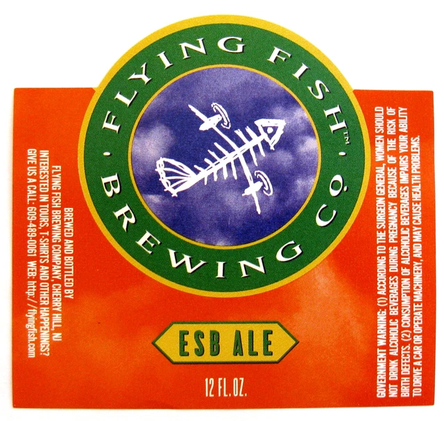 FLYING FISH BREWING Co ESB ALE Bieretikett NJ 12oz EUR 2,04 - PicClick DE