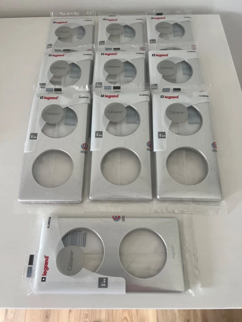 LEGRAND CELIANE CACHE prise double interrupteurs aluminium neuf sous ...