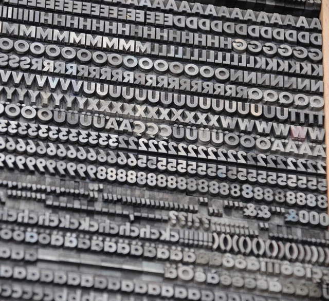 POLICE DE CARACTÈRES plomb lettres typographie imprimerie tampon sans ...