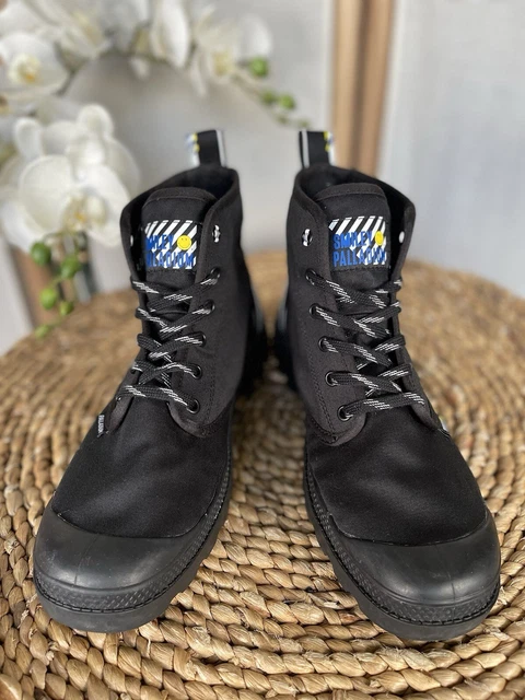 PALLADIUM PAMPA SMILEY collab canvas Hi boots trainers UK 8/ EU 42 £42. ...