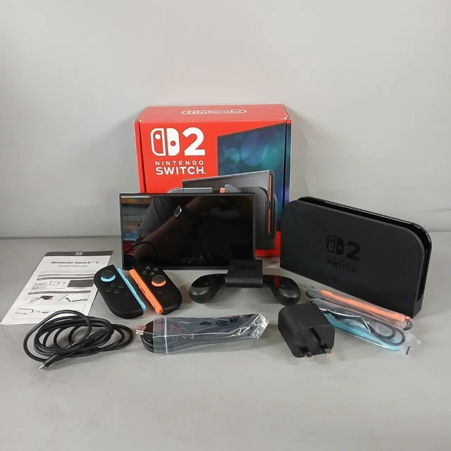 NINTENDO SWITCH 2 Console 256GB Black Joy-Cons x2 Cables Dock Box ...
