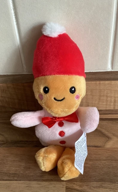 ASDA MINI 7” Pink Gingerbread Man Baby Comforter Soft Toy Red Bow ...