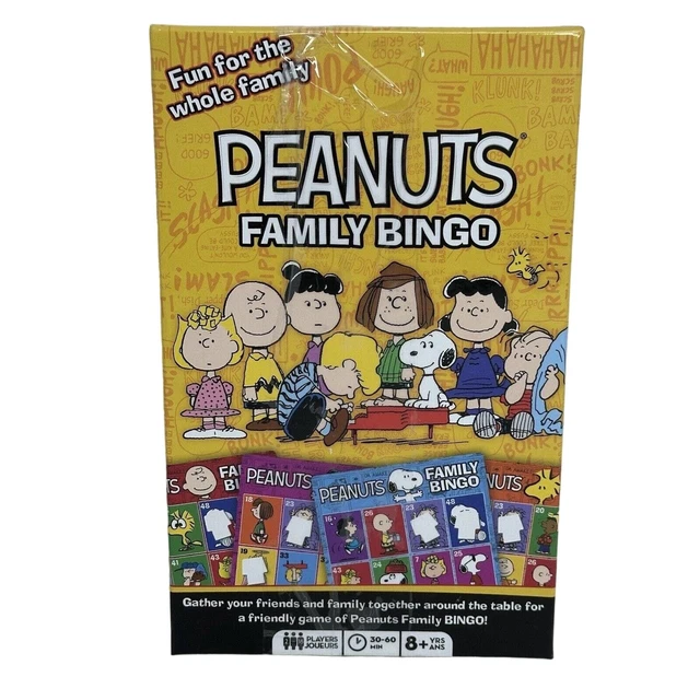 PEANUTS FAMILY BINGO Game - Snoopy, Charlie Brown, Linus, Lucy, Linus ...