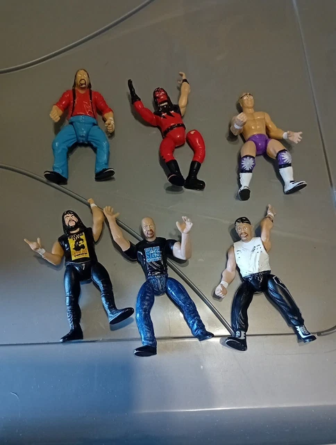 WWF/WWE JAKKS MINI Wrestling Figures X6 Vintage Cactus Jack, Stone Cold ...