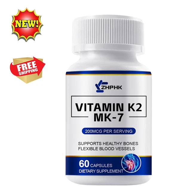 VITAMIN K2 MK-7 200mcg - 60 Capsules - Immune, Bone & Cardiovascular ...
