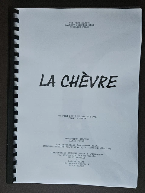 LA CHÈVRE SCÉNARIO Complet Du Film EUR 50,00 - PicClick FR