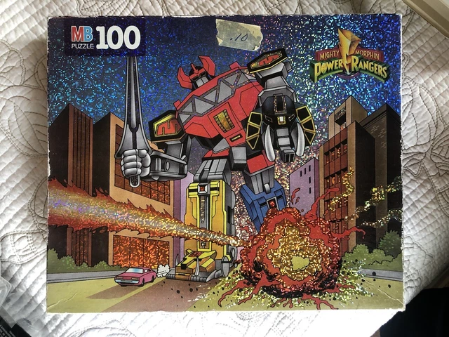 MIGHTY MORPHIN POWER Rangers 100 Piece Puzzle Megazord Battle Milton ...
