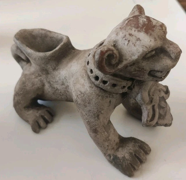 VINTAGE PRE-COLUMBIAN STYLE Clay Colima Dog Effigy Vessel 12 Inch Long ...