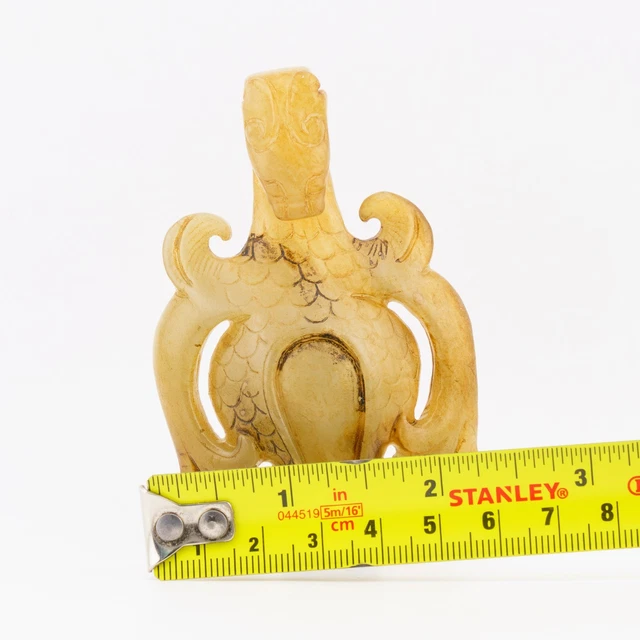 CHINESE JADE BELT Russet White Carved Chilong Animal Figurine Qing ...