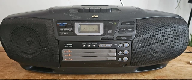JVC RC-XC1 PORTABLE Boombox AM/FM Radio Cassette/3-Disc CD Changer ...