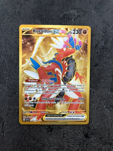 CARTE POKÉMON KORAIDON EX Gold Secrète 254/198 EV01 Écarlate et Violet ...