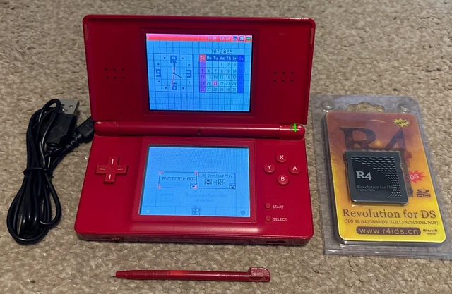 NINTENDO DS LITE Red with R4 Revolution card and charging cable £47.45 ...