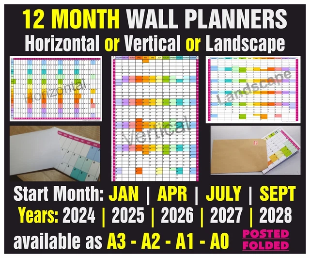 ALL YEARS WALL PLANNERS | Organiser | Event Planner | Sizes & Laminated ...