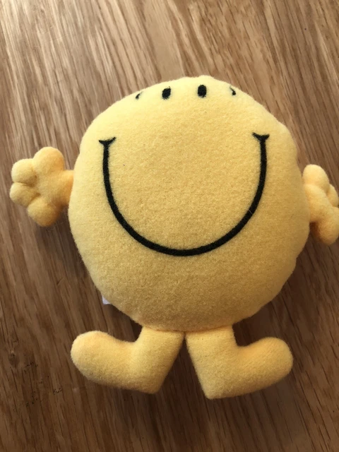 VINTAGE 2000 MR MEN MR HAPPY McDonalds Happy Meal Toy Plush Requires ...