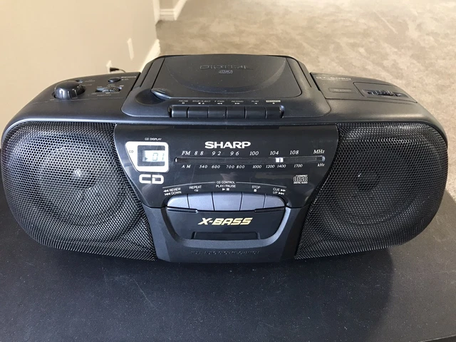 VINTAGE SHARP BOOM Box Cd Radio cassette Player Model QT-CD50 $39.99 ...