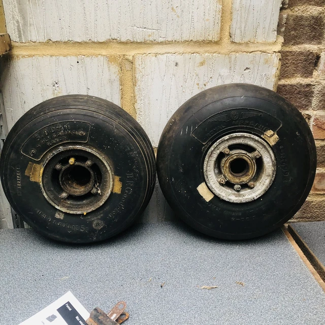 VINTAGE AIRPLANE WHEELS BF Goodrich 4 Ply Rayon 500-4 £180.00 - PicClick UK
