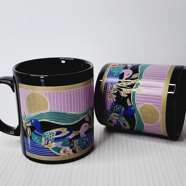 VINTAGE RETRO KILNCRAFT SIL Made in England Coffee Tea Mug Black Duck ...