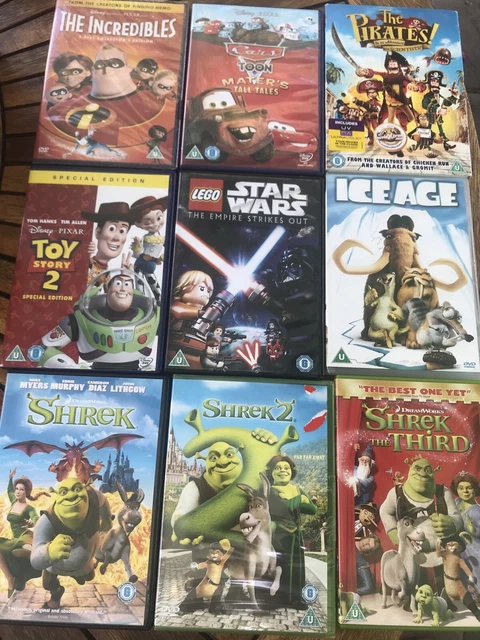 KIDS FILMS DVD Bundle Inc Toy Story 2, Disney Cars Toon, The Pirates ...