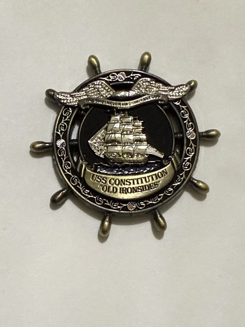 USS CONSTITUTION OLD Ironsides Navy Chief CPO Ship Wheel USN Challenge ...