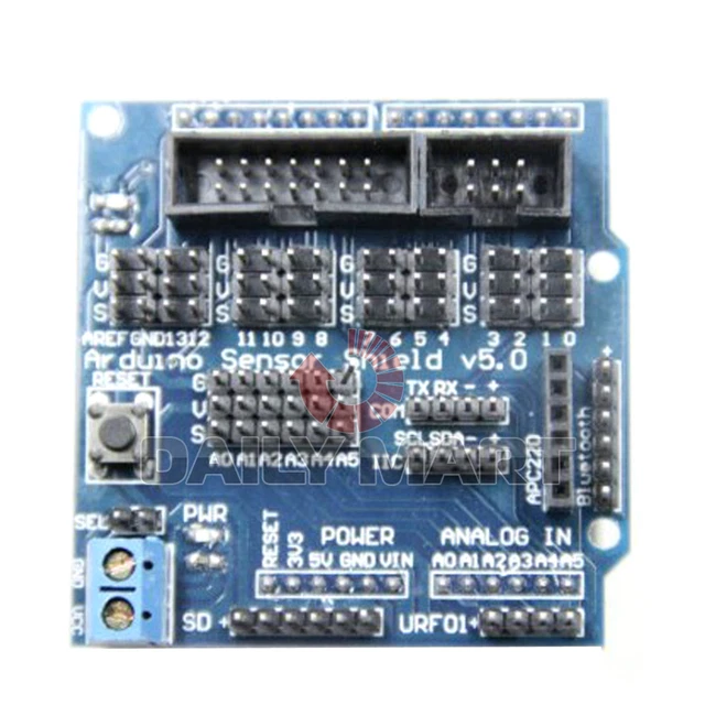 SENSOR SHIELD V5 Digital Analog Arduino UNO MEGA Duemilanove Module ...