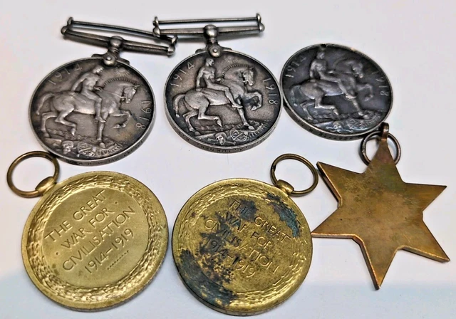 ANTIQUE COLLECTION WW1 Ww2 Military Medals Star & Civilisation Group £ ...