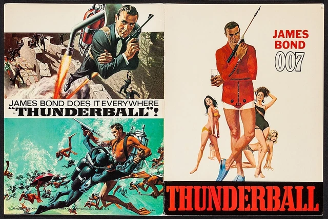 VINTAGE &THUNDERBALL& JAMES Bond Film Release Poster Fine Art Postcard ...