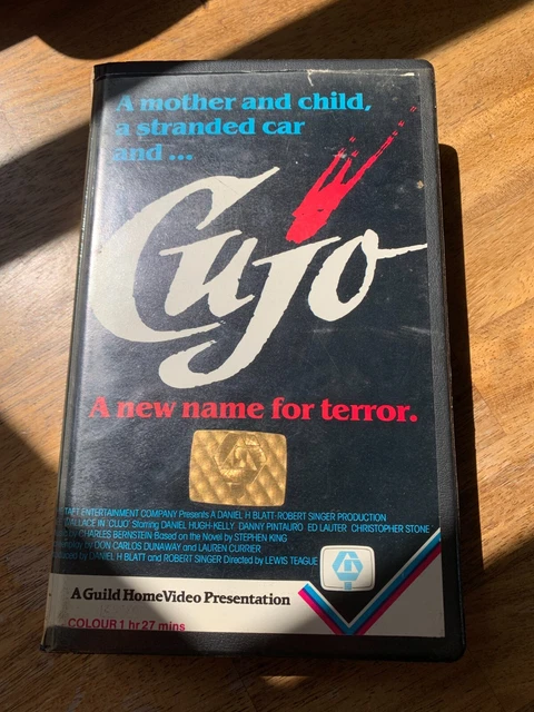 CUJO VHS GUILD Home Video tape original big box Stephen King Horror ...