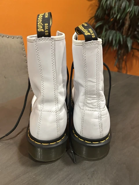 DR. MARTENS 1460 Softy T Leather Boots Men 10 / 11 Women's White ...