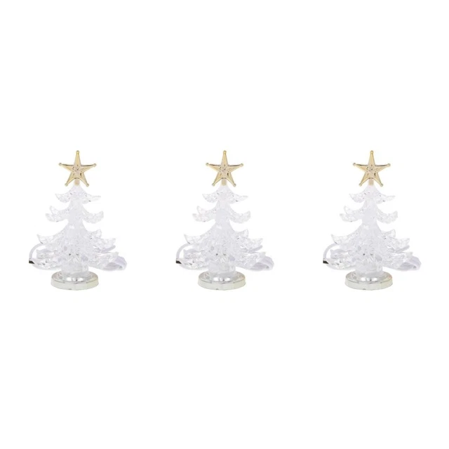 3 COUNT CHRISTMAS Tree Night Light LED Lights and Decorated Xmas ...