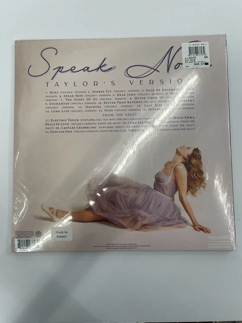 TAYLOR SWIFT SPEAK Now Taylor's Version 3 LP Orchid Marbled Vinyl New ...