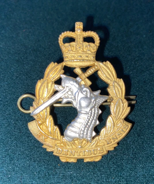 ROYAL ARMY DENTAL Corps Officers Metal Gilt Silver Hat Cap Badge Radc ...