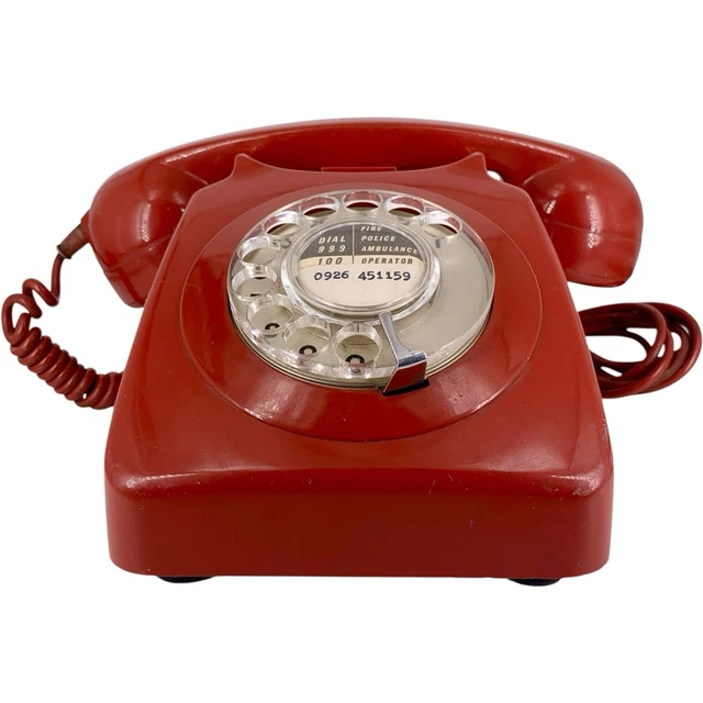 VINTAGE ROTARY DIAL Telephone Red Retro 70s/80s Landline UNTESTED Prop ...